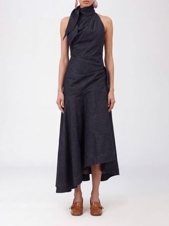 Zimmermann Asymmetrisches Neckholder-Midikleid Valiant aus Denim