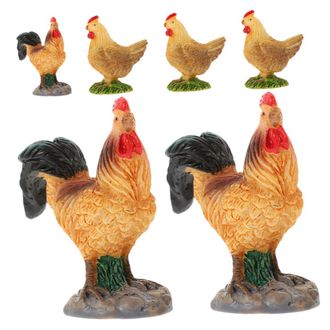 DOITOOL Miniatur H&uuml;hnerfiguren 6 St&uuml;ck Aus Pflegeleichtem Kunstharz F&uuml;r Selbstgemacht Gartenprojekte Und Regaldekoration Mit Niedlichem Tierdesign Als Geschen