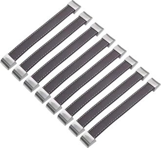 Generic 8 St&uuml;ck Moderne M&ouml;belkn&ouml;pfe PU-Leder Schrankgriffe f&uuml;r Zuhause K&uuml;che Schrankgriff Schrankt&uuml;rgriffe Handgefertigter Ledergriff (Dunkelbrauner Lochabsta