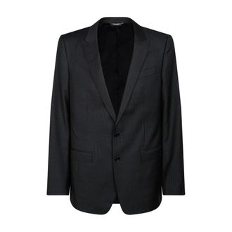 Dolce & Gabbana Nadelstreifenjacke mit Spitzrevers - - Jackets - Herren - Schwarzk - L