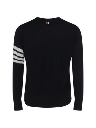 Thom Browne Mens Virgin Wool Cardigan Navy Fleece Ovis Aries Sweater