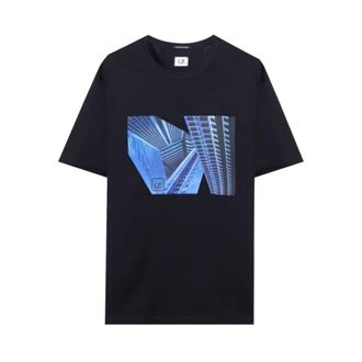 C.P. Company C.p. Company - Metropolis Series Mercerized T-Shirt - Homme - Tops - Bleu - Taille: XL