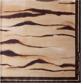 Elisabetta Franchi Femme, Accessoires, Brun, Taille: ONE Size Foulard en soie &agrave; motifs