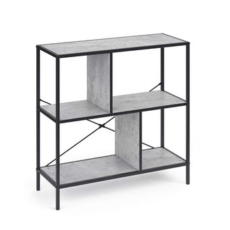 Vicco Loft B&uuml;cherregal Fyrk Wandregal Standregal Holz Regal Natur Aufbewahrung 79x80x30 Betonoptik