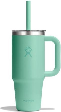Hydro Flask Travel Tumbler 710 ml (24 oz) Mit klarem Press-In-Strohhalmdeckel - Edelstahl - Doppelwand-Vakuumisolierung - Spritzfest - Mermaid Green