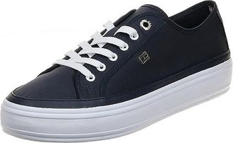 Tommy Hilfiger Femme Baskets Vulcanisées Essential Canvas Chaussures, Bleu (Space Blue), 39 EU