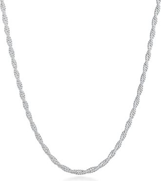 Elli Halskette - Halskette Trendige Kordelkette Gedreht Bold Look 9 - Gr. unisize - in Silber - für Damen