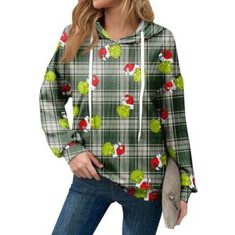 Generic Le Grinch Sweat A Capuche Femme Sweatshirts De Hiver Pull Pyjama Deguisement Christmas Oversize Noël Pilou Noel Moche Femmes 2025 Vetement Vêtements P