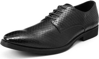 AlltheMen Chaussure Homme Ville Classique Oxford à Lacets Business Basse Derby en Cuir Légères Mariage Confortable Noir 41