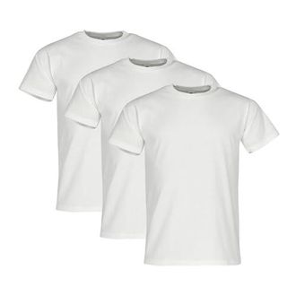 Fruit Of The Loom Lot de 3 t-shirts en coton &eacute;pais pour homme + sac en tissu Web-Textilien24 - S, M, L, XL, XXL, 3XL - Plusieurs coloris disponibles, 3 x blanc., XL