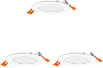 Osram Downlight Slim 120mm, spot encastrable LED, 8W, blanc froid 6500K, 550 lumens, design fin, IP20, installation facile pour salons et cuisines (Lot de 3