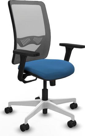 Piqueras y Crespo B&uuml;rostuhl Zulema mit 3D-Armlehnen, h&ouml;henverstellbare Lendenwirbelst&uuml;tze, ausgestattet mit 3 Positionen und Schneideschaum, Grau/Hellblau