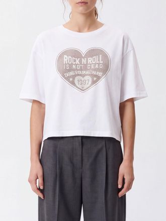 Zadig&Voltaire Baumwoll-T-Shirt mit Print und Strass-Logo