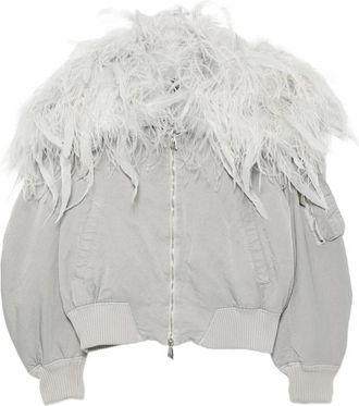 The Attico Feather-trim Bomber Jacket