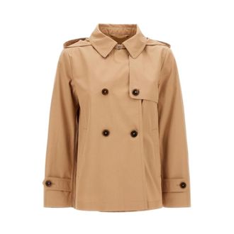 Herno Kamel Peacoat aus Baumwollgabardine - - Coats - Damen - Braun - M