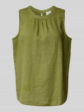 Emily van den Bergh Relaxed Fit Leinenblusentop mit Rundhalsausschnitt