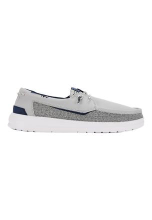 HeyDude Welsh Grip Classic Mesh, Zapatillas sin Cordones para Hombre, Storm Gray/Navy Blazer, 42