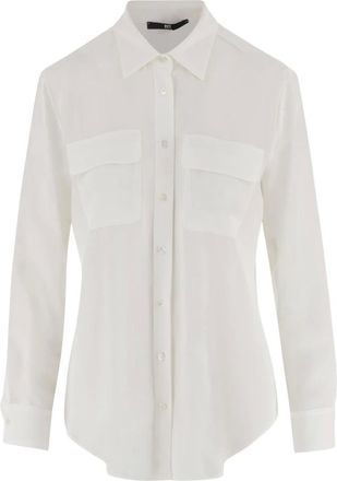 F.it Femme, Blouses et Chemises, Blanc, Taille: 44 FR Chemise en ac&eacute;tate et soie