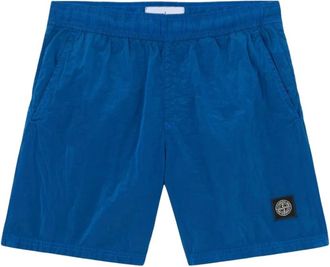 Stone Island Homme, Maillots de bain, Bleu, Taille: L Short de bain mi-long en Nylon Metal