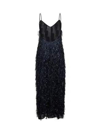 Stella McCartney Womens Long Dress Navy Blue Viscose