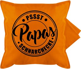 Shirtracer Kissenbezug - zum Vatertag - Papas Schnarchecke Badge I Papa Geschenk Geburtstag I Weihnachten - 50 x 50 cm - Orange - papakissen geschenke f&uuml;r vater 