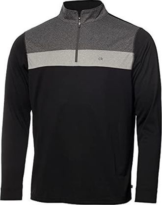 Calvin Klein Mens Smith Rivière 1/4 Pull de Golf - Noir - XXXL