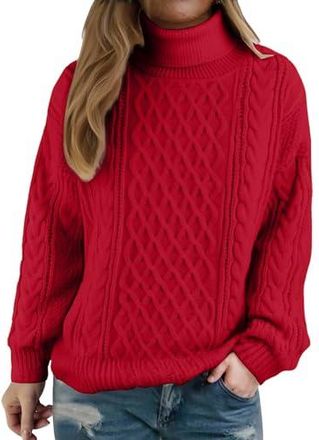 Generic Pulls &agrave; col roul&eacute; pour femme UK - Pulls dhiver chauds en maille c&acirc;bl&eacute;e &agrave; col roul&eacute; - Pulls &agrave; col roul&eacute; tricot&eacute;s - Pulls pour les f&ecirc;tes - Pulls &agrave; col r