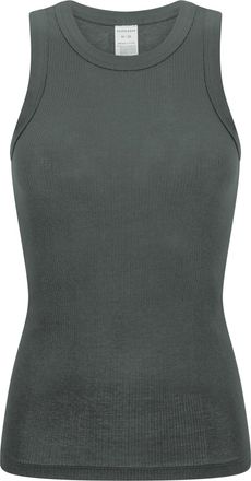 Schiesser Damen Trägertop-Revival Paula Unterhemd, dunkelgrün_182529, 42