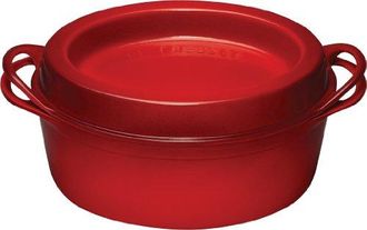 LE CREUSET Le Creuset Doufeu en Fonte Émaillée, Forme Ovale, 32 cm, Cerise, 25084320602460