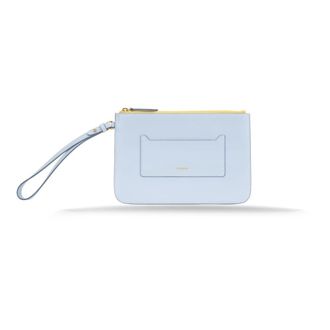 Burberry Leder Damen Clutch mit Rei&szlig;verschluss - - Bags - Damen - Blau - ONE SIZE