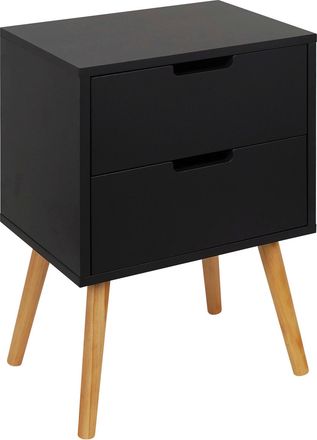 Xora Nachtschrank, Anthrazit, Natur, Holz, Holzwerkstoff, Kiefer, massiv, 2 Schubladen, 40x60x30 cm, Schlafzimmer, Nachttische