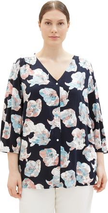 Tom Tailor Damen 1038802 Bluse mit Muster, 32413-tie dye Flower Design, 48