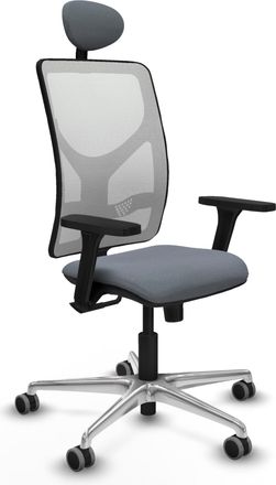 Piqueras y Crespo B&uuml;rostuhl aus Netzstoff, mit 3D-Armlehnen, h&ouml;henverstellbarer Lendenwirbelst&uuml;tze und festem Kopfteil, ausgestattet mit 3 Positionen und Schaumstoff. W