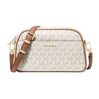 Michael Kors Femme, Sacs, Beige, Taille: ONE Size Sac bandouli&egrave;re appareil photo Jet Set Small Signature Logo