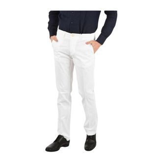 Corneliani Pantalon Chino Slim Fit en Coton Blanc - Homme - Pantalons - Blanc - Taille: XS
