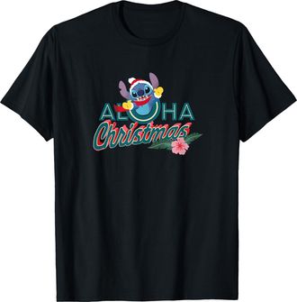 Disney Stitch Aloha Christmas Holiday T-Shirt