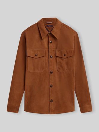 Tommy Hilfiger Relaxed Fit Lederjacke aus echtem Ziegenwildleder