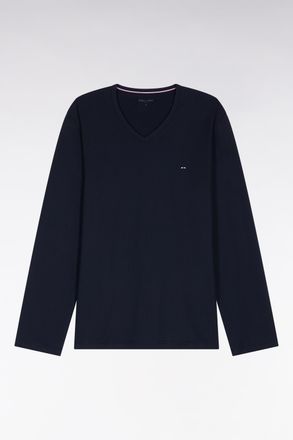 Eden Park Pyjama Long En Jersey De Coton Marine Micro-motifs