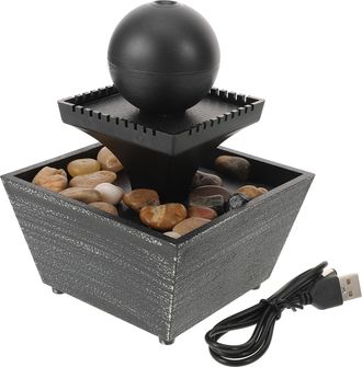 Soimiss Tischbrunnen Zimmerbrunnen Aus Keramik Mit Fließendem Wasser Für Büro Und Wohnzimmer Dekorativer Kleiner Brunnen Ohne Batterie