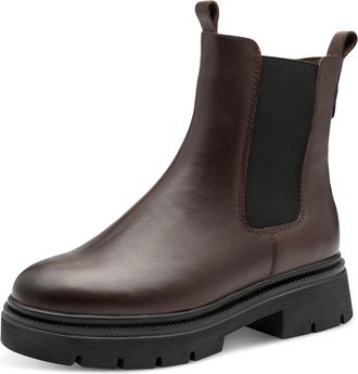 Marco Tozzi Marco Tozzi Damen Chelsea Boots aus Leder Klassisch, Braun (Mocca), 39 EU