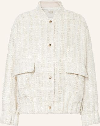 Cat Noir Catnoir Tweed-Jacke Mit Pailletten Und Glitzergarn weiss