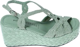 Pons Quintana Femme, Chaussures, Vert, Taille: 39 EU Sandale en cuir tressé