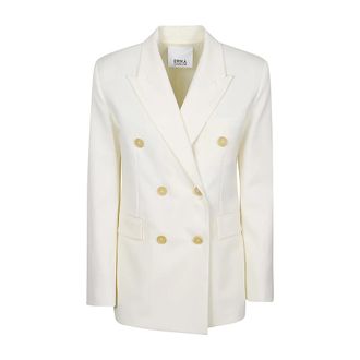 Erika Cavallini Semi Couture Zweireihiger Blazer - - Jackets - Damen - Wei&szlig; - S