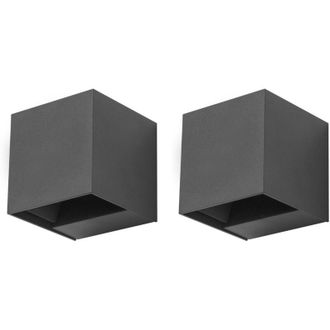 Forlight Rex (2uds) Aplique Exterior led con Haz de Luz Modulable IP54 Luz led Blanco Neutro 4000K 5.2W y 350lm Gris Urbano - Forlight