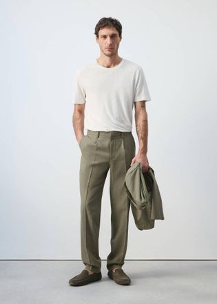 Mango T-shirt lin slim-fit blanc - Homme - XXL - MANGO MAN