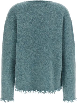 Jil Sander Raw-Fringed Wool Sweater - Sage
