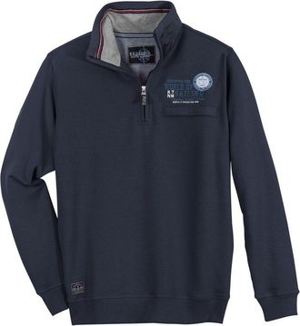 Redfield Sweater Redfield Troyer-Sweatshirt maritim Übergröße navy