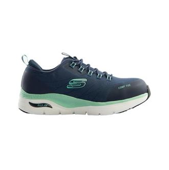 Skechers Femme Arch Fit SR Ebinal Botte de Protection Incendie et de s&eacute;curit&eacute;, Navy/Aqua Textile/Synthetic, 39 EU