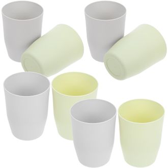 DOITOOL 10 St&uuml;ck Mundsp&uuml;lbecher Kunststoff Runde Zahnpasta und B&uuml;rstenbecher Wiederverwendbar Leicht Stabil Badezimmer Wasserbecher f&uuml;r Zuhause und Unterwegs