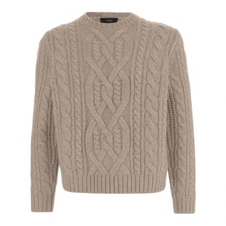Vince Wollpullover mit Zopfmuster - - Knitwear - Herren - Beige - 2XL